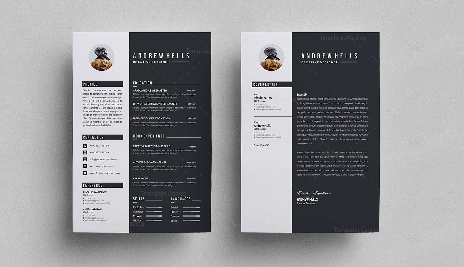 Black White Resume Template 000290 Template Catalog