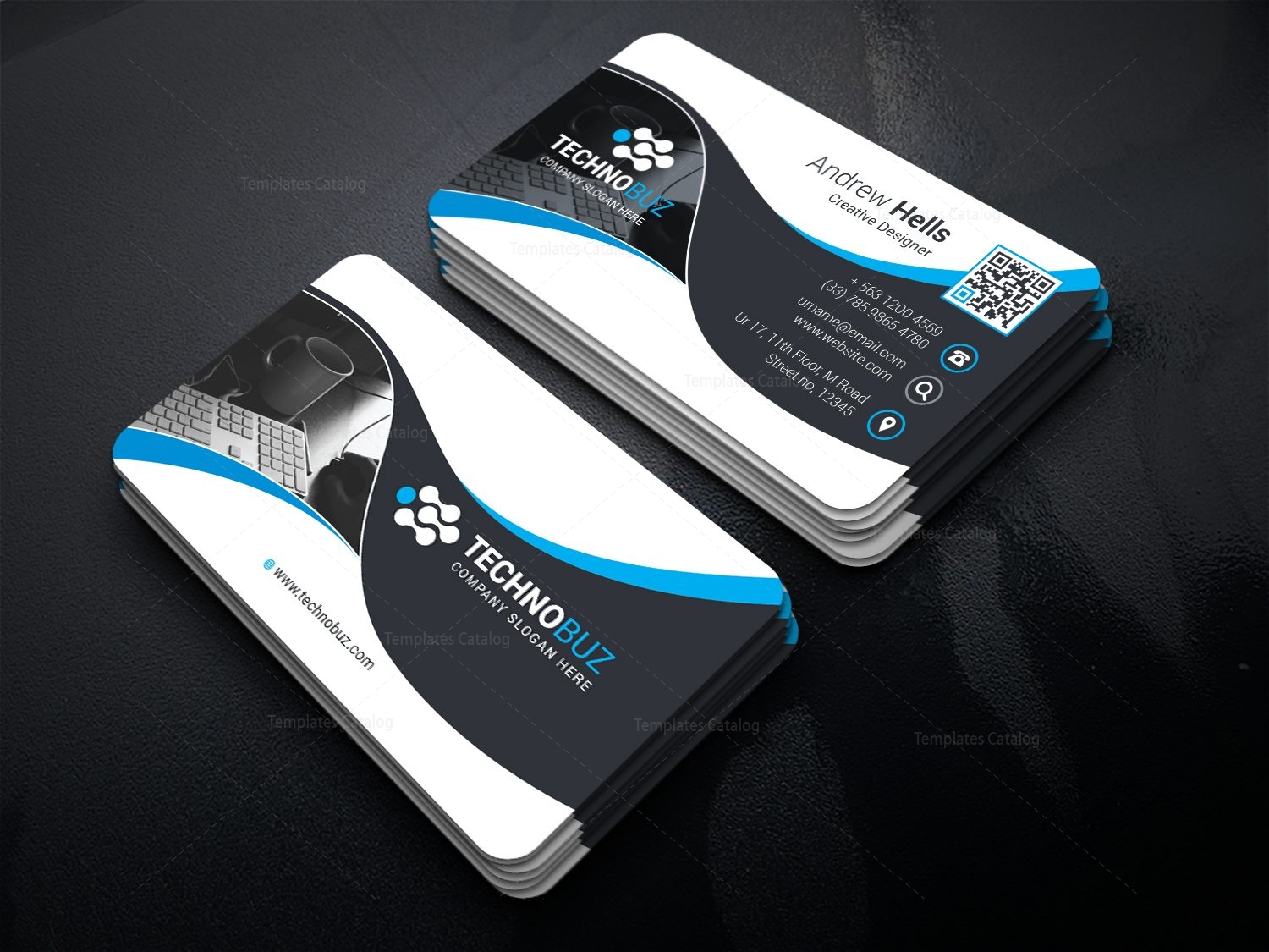 Technology Premium Business Card Template 1 Template Catalog