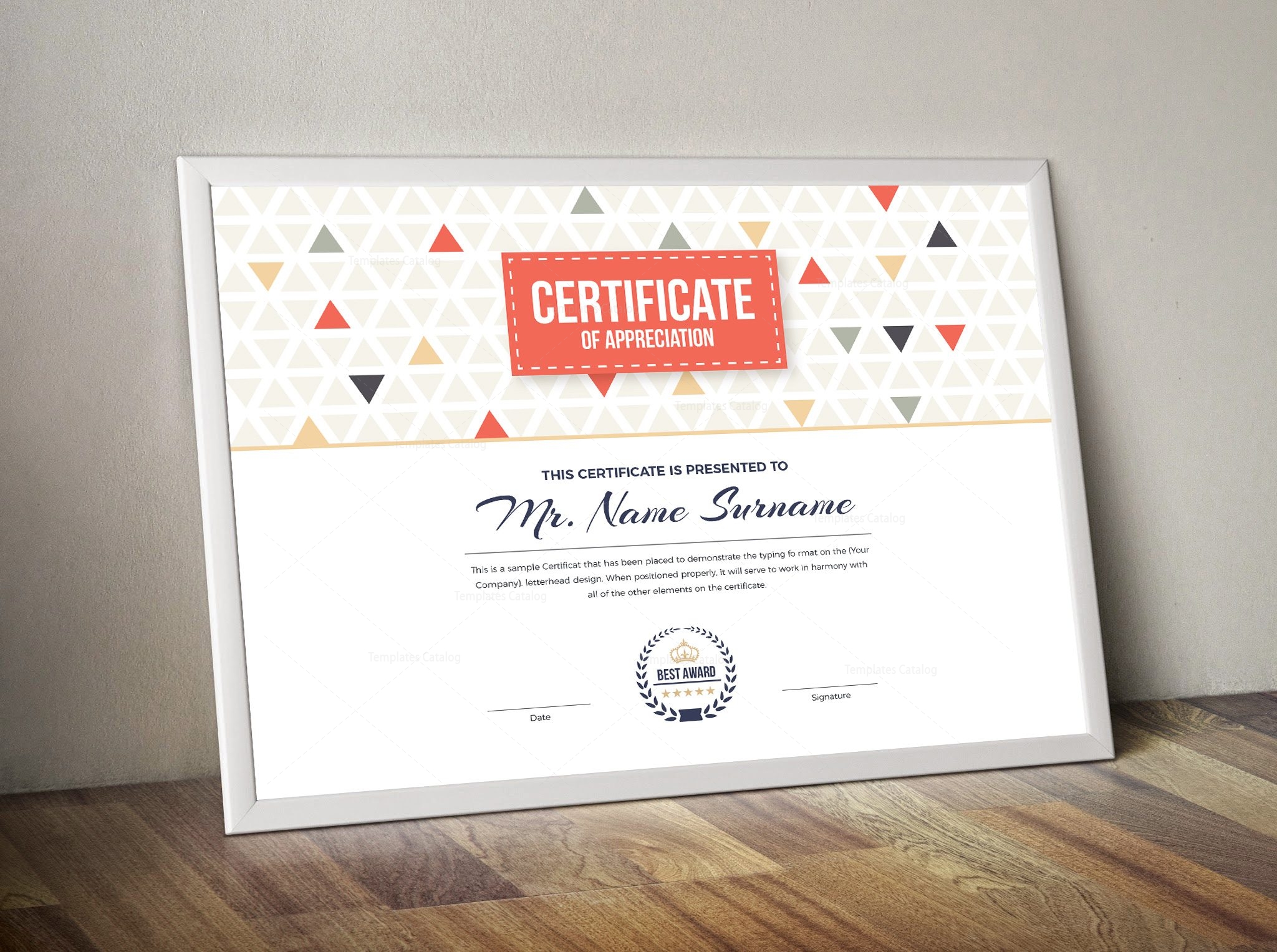 Landscape Certificate Format