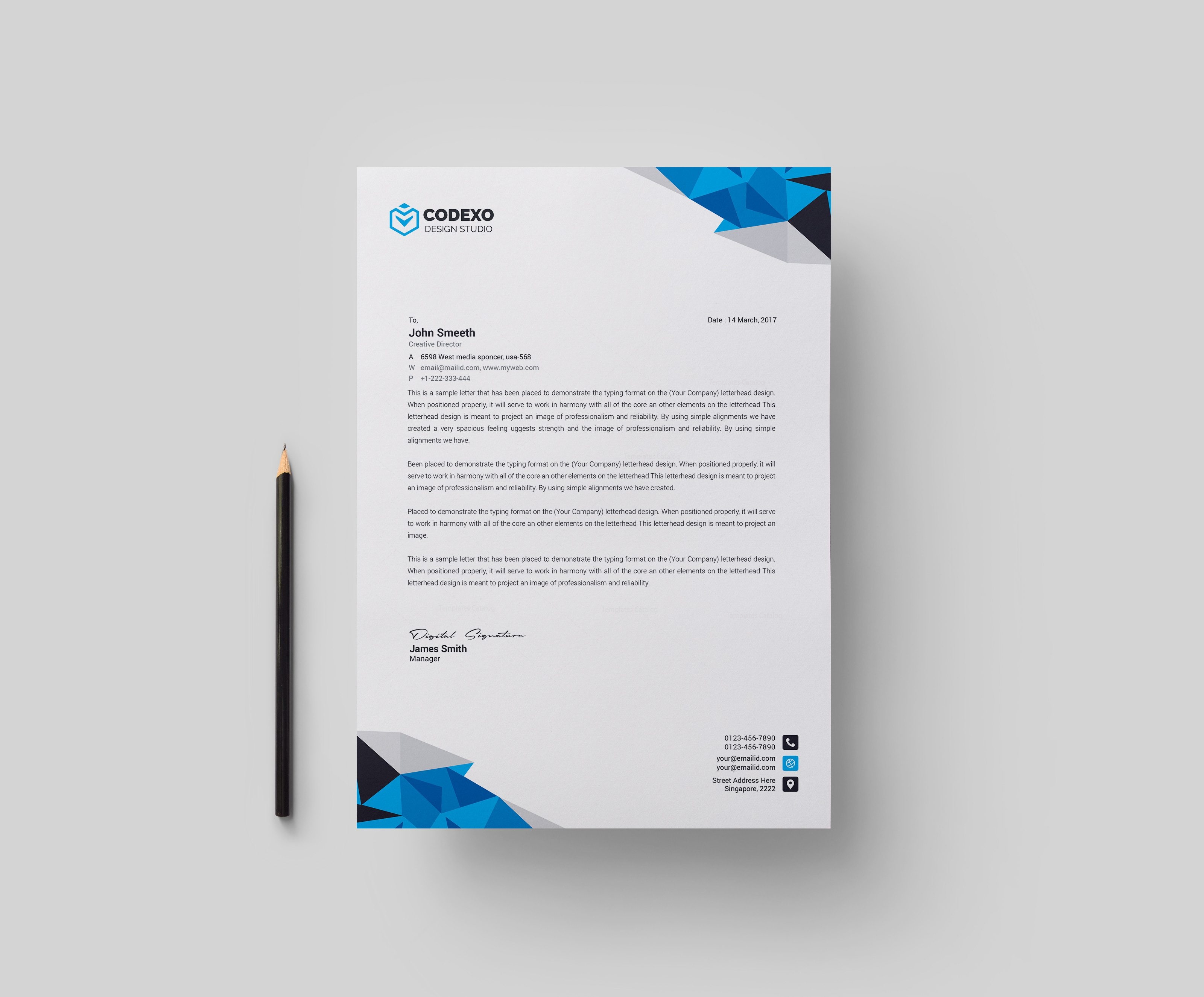 Diamond Professional Corporate Letterhead Template 000904 Template 