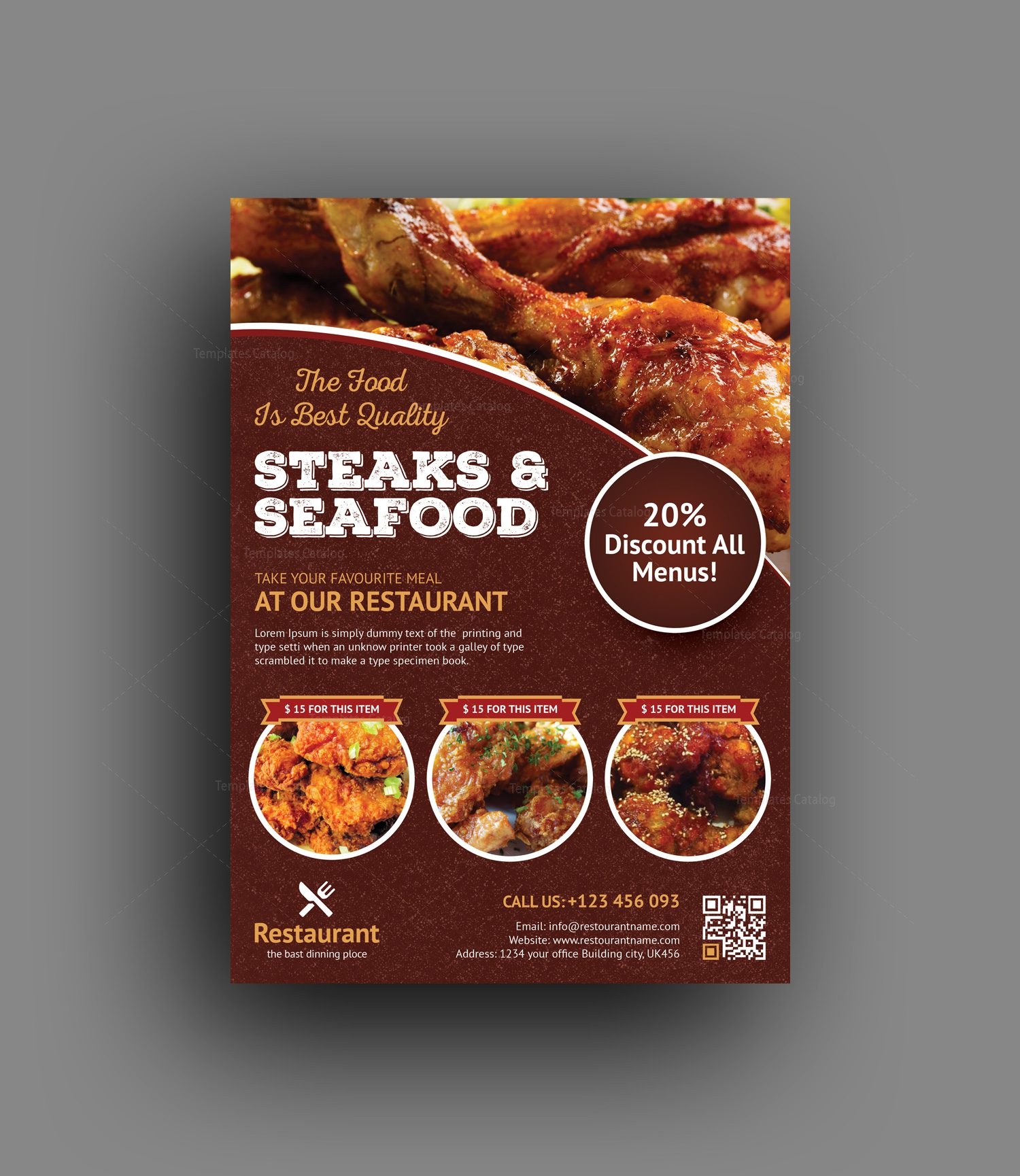 Premium Restaurant Flyer Template 6 - Template Catalog