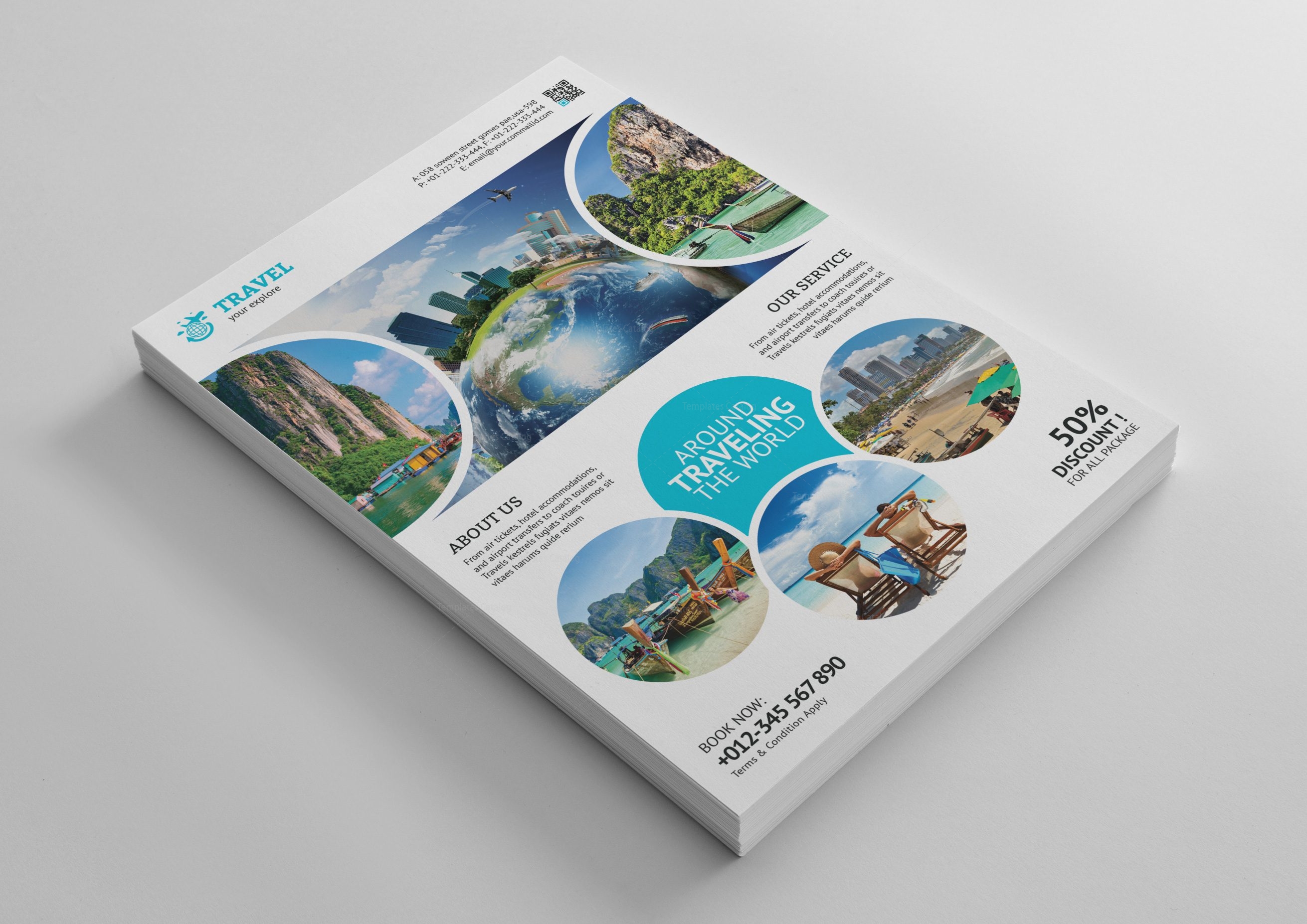 Tourism Travel Agency Flyer Template 001472 Template Catalog