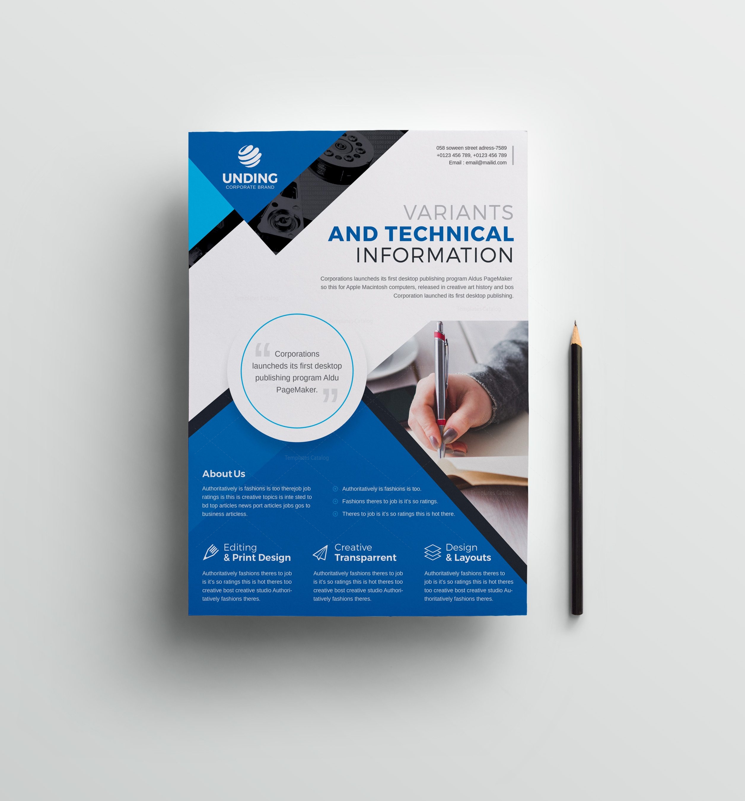 Classic Professional Business Flyer Design Template 001512 Template 