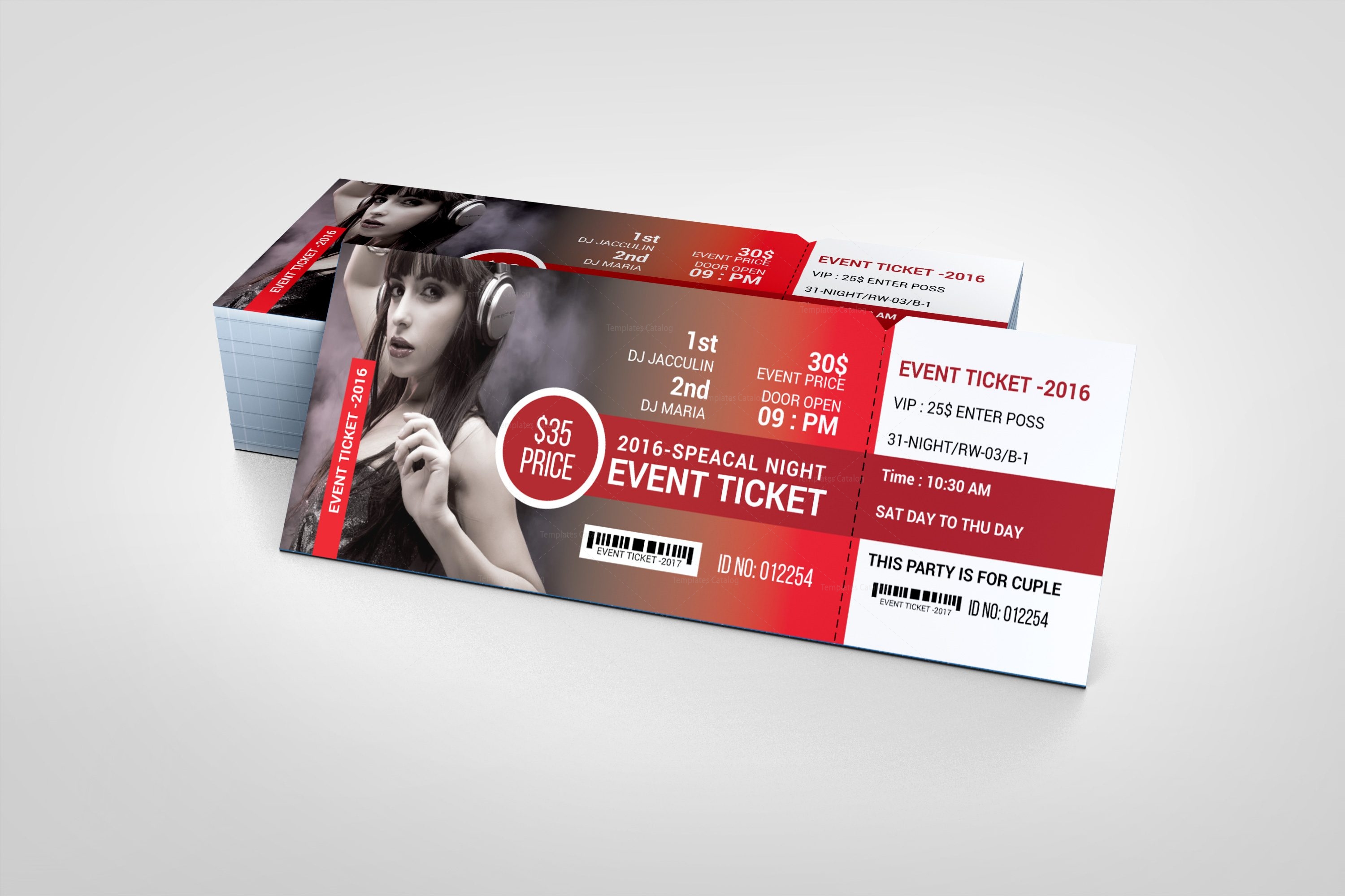 Modern Event Ticket Design Template 001610 Template Catalog