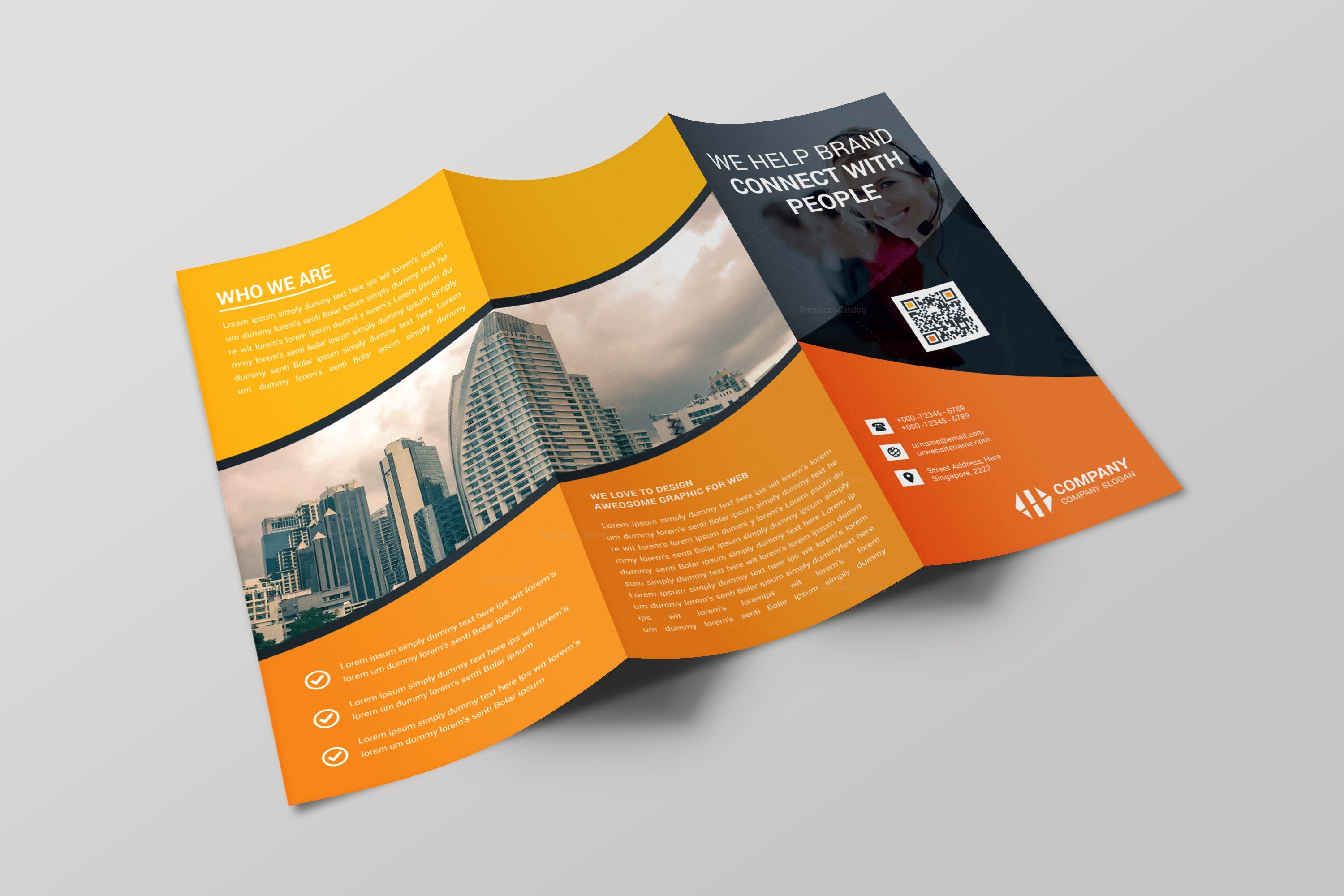 Paris Creative Tri fold Brochure Design Template 001699 Template Catalog