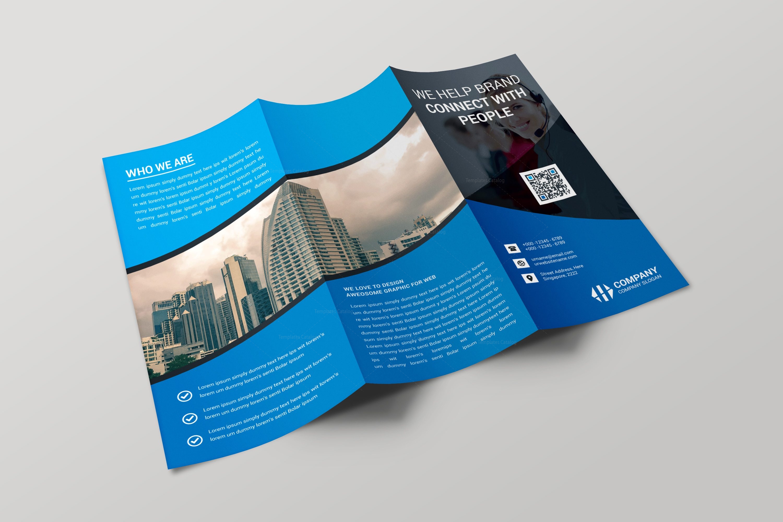 Paris Creative Tri fold Brochure Design Template 001699 Template Catalog