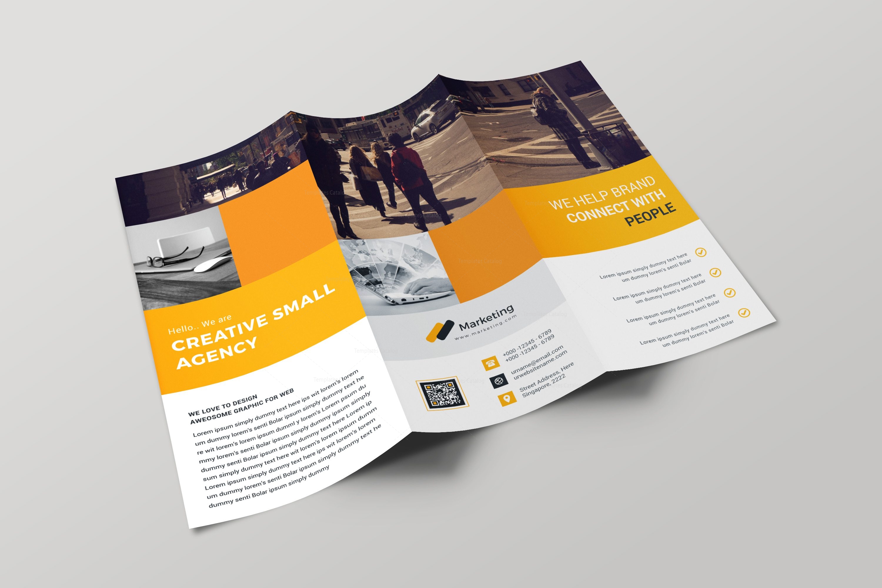 Riga Professional Tri fold Brochure Design Template 001693 Template 