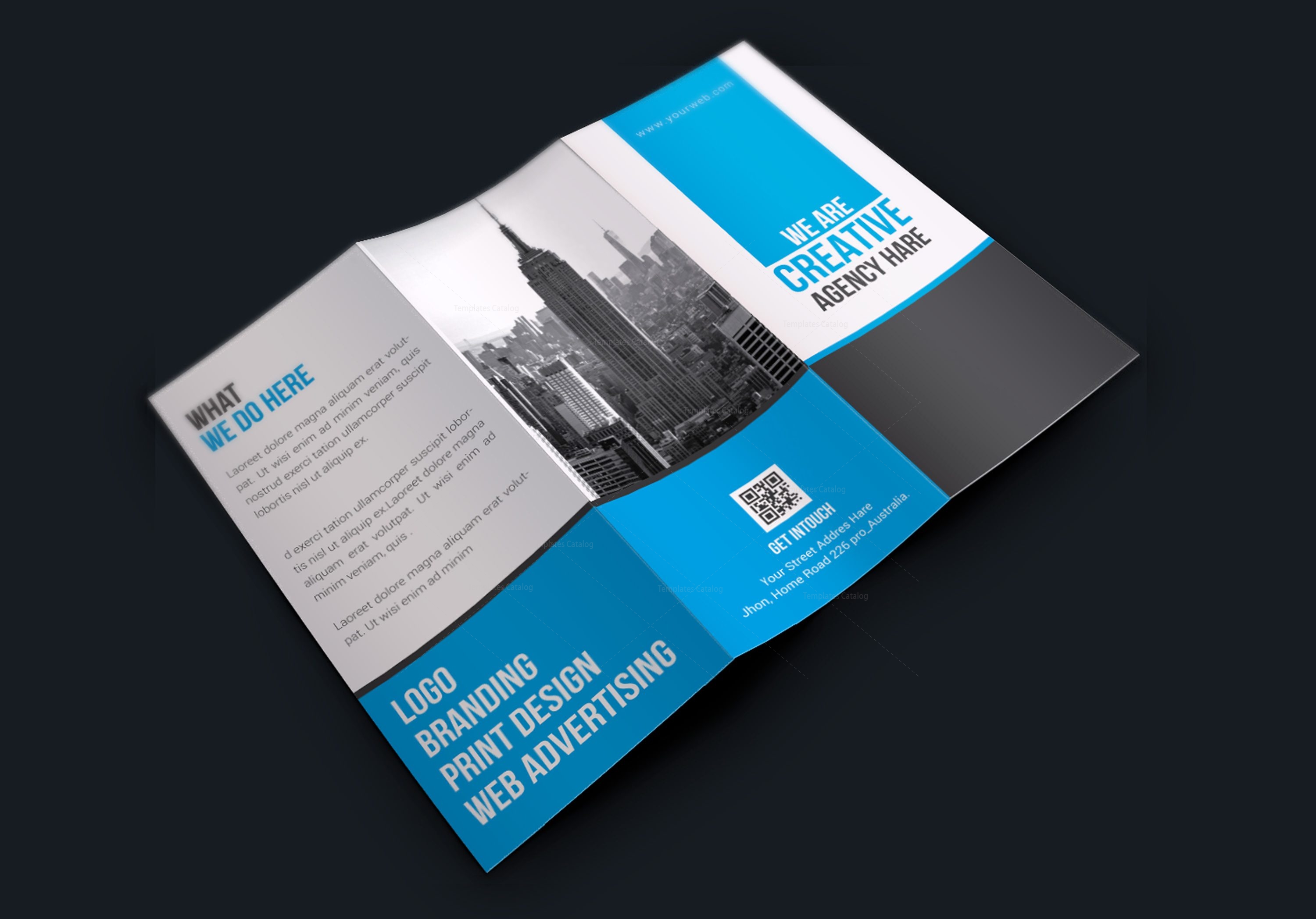 Stylish Corporate Creative Tri fold Brochure Design 001617 Template 
