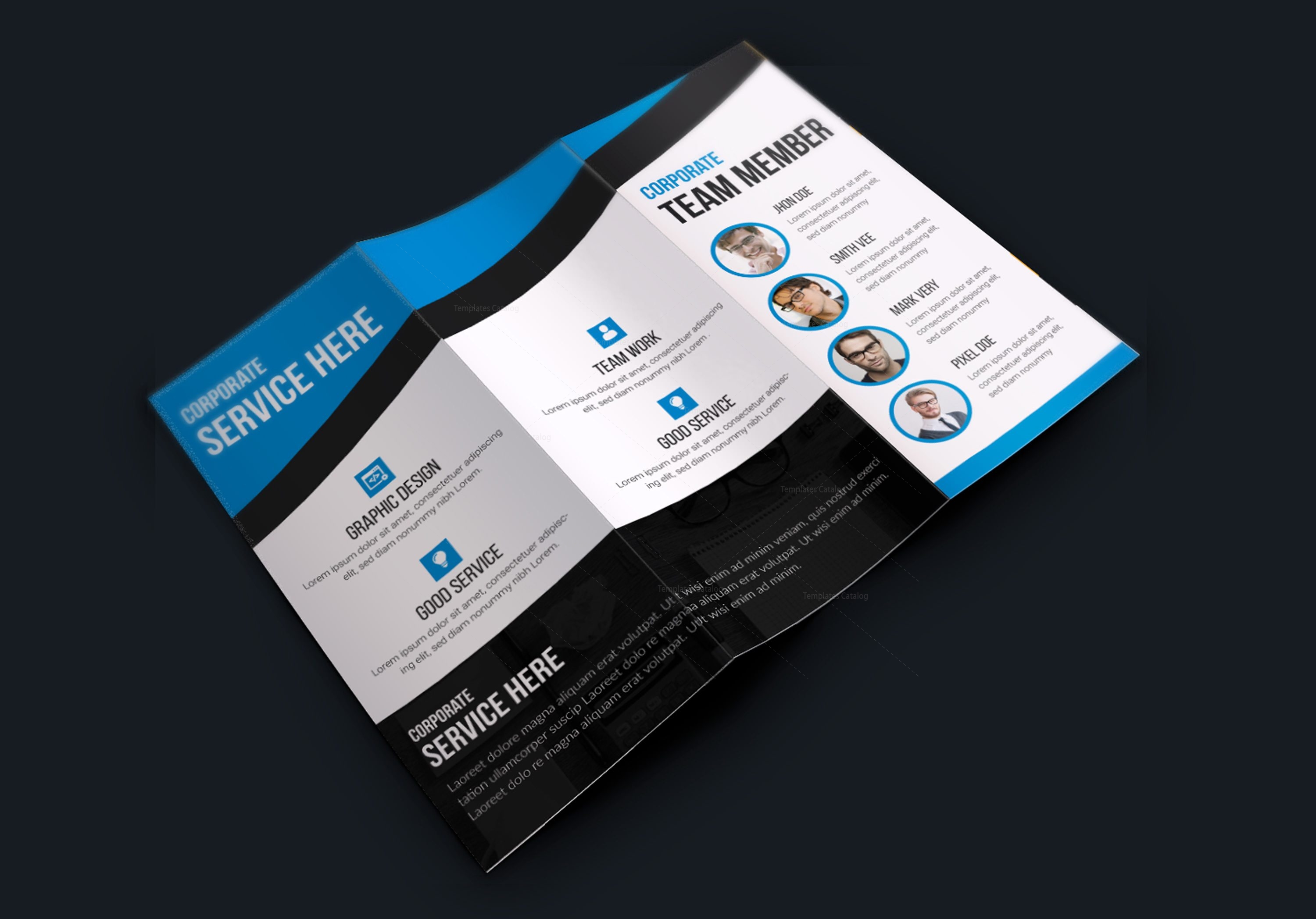 Texas Modern Creative Tri fold Brochure Design 001619 Template Catalog