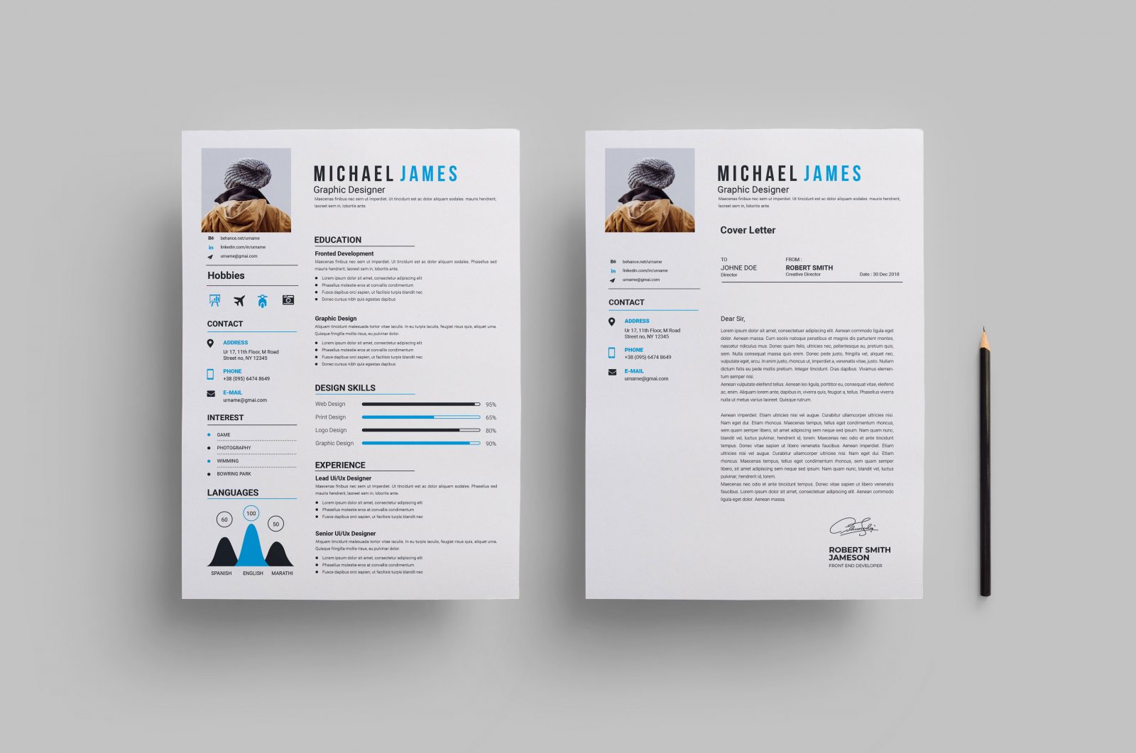 Vector Resume Design 002764 - Template Catalog