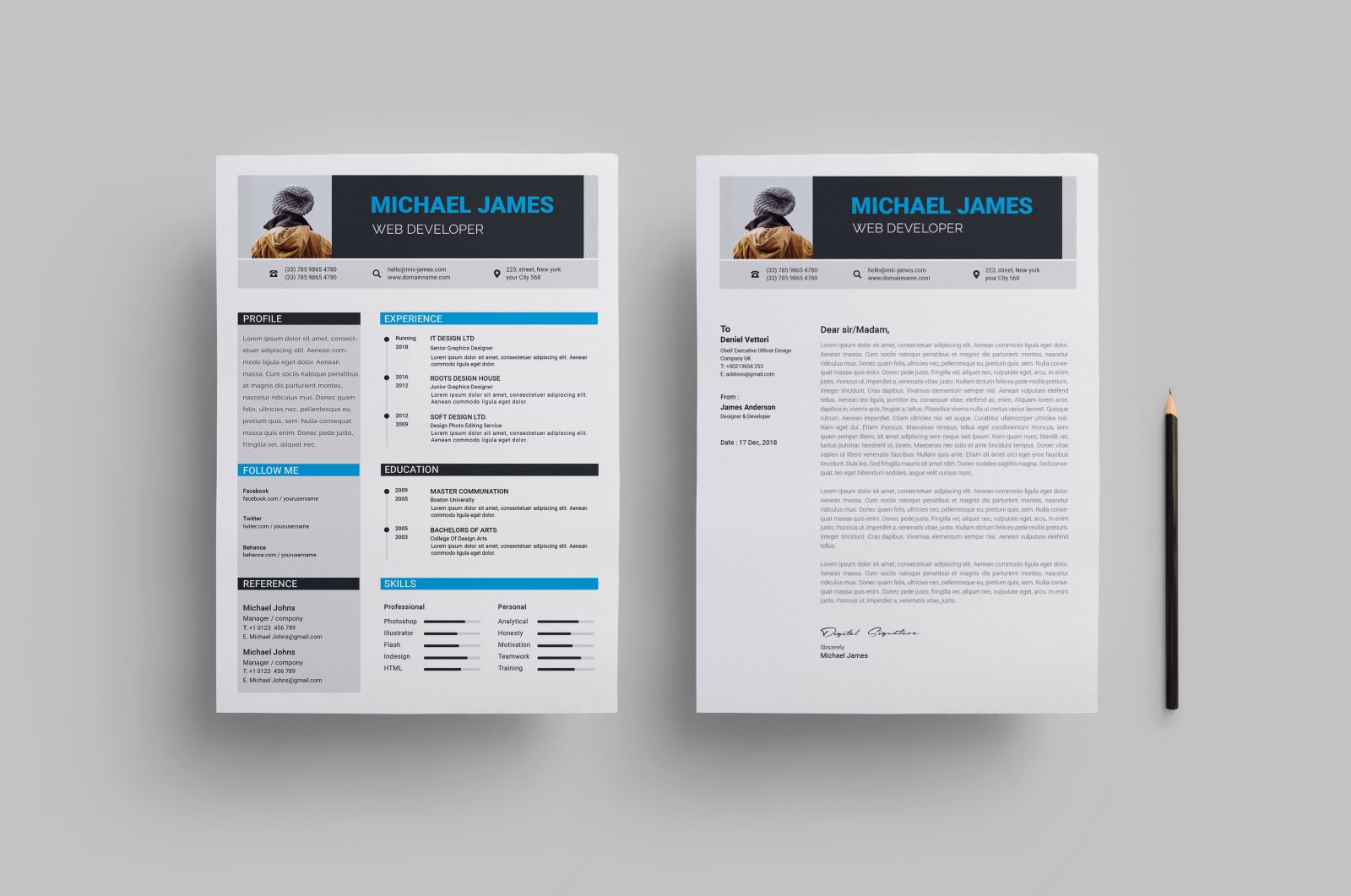 Minimalist Elegant CV Design 002811 - Template Catalog