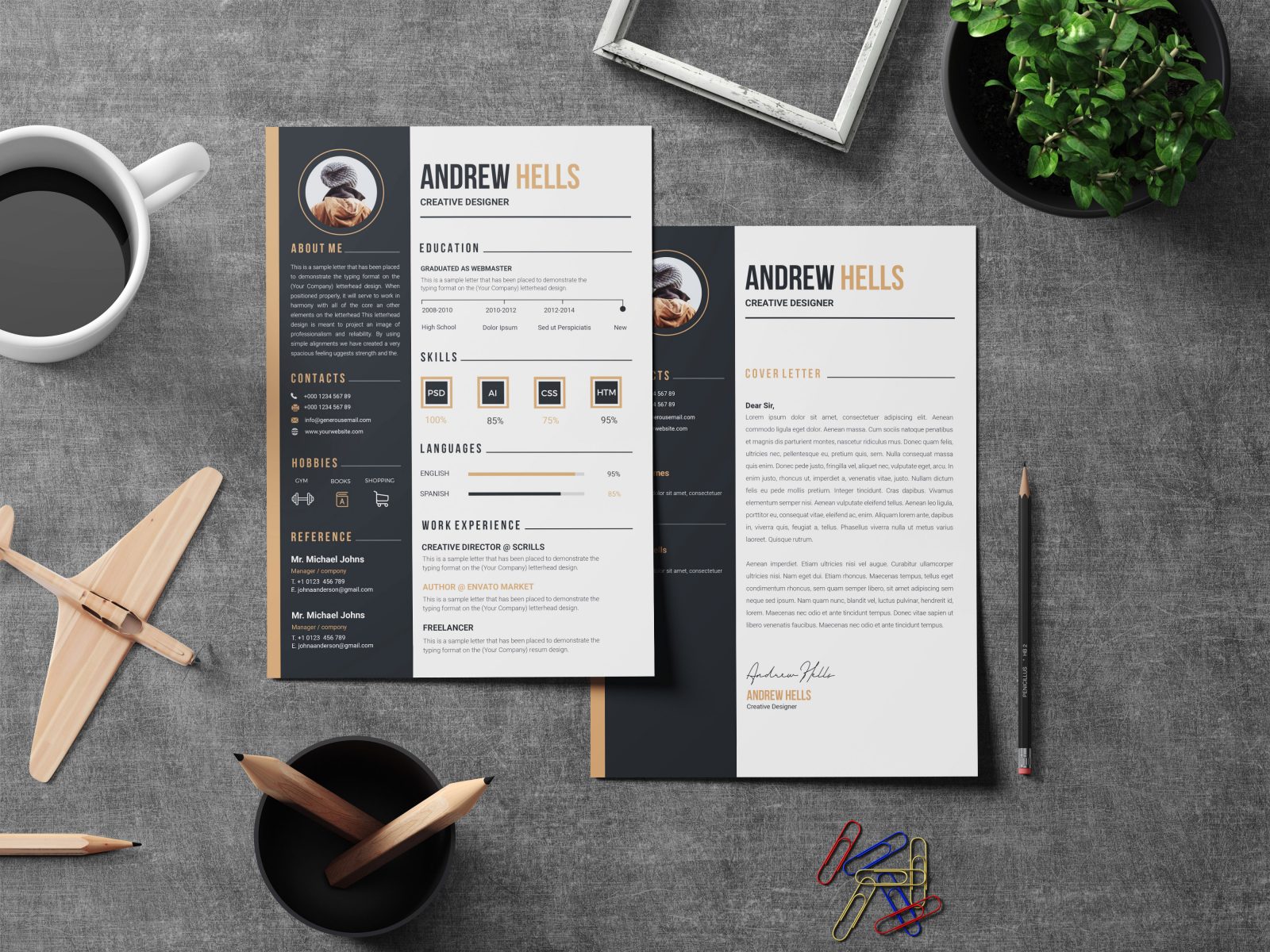 Coffee CV Design Template 002881 - Template Catalog