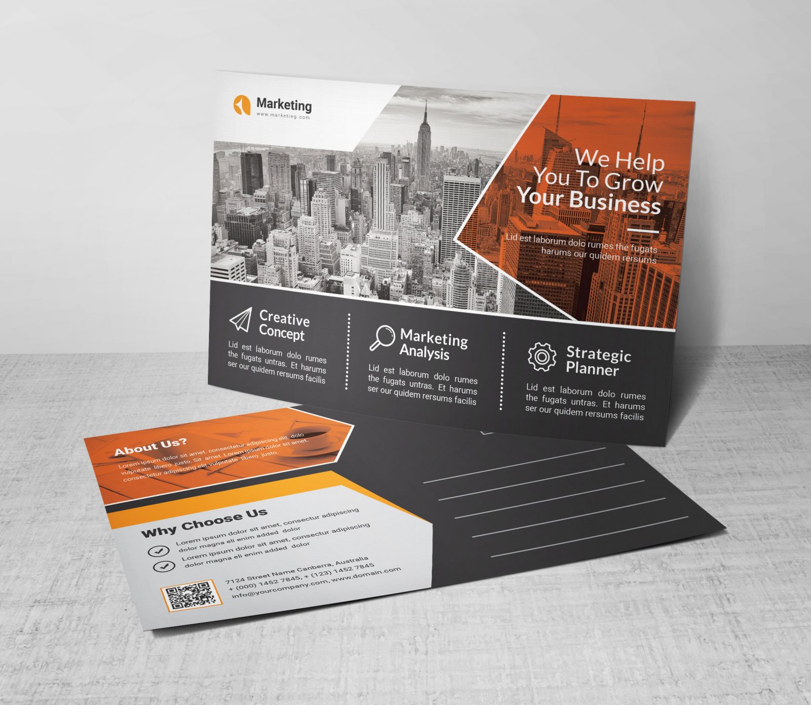 PSD Business Postcards Design 003055 Template Catalog