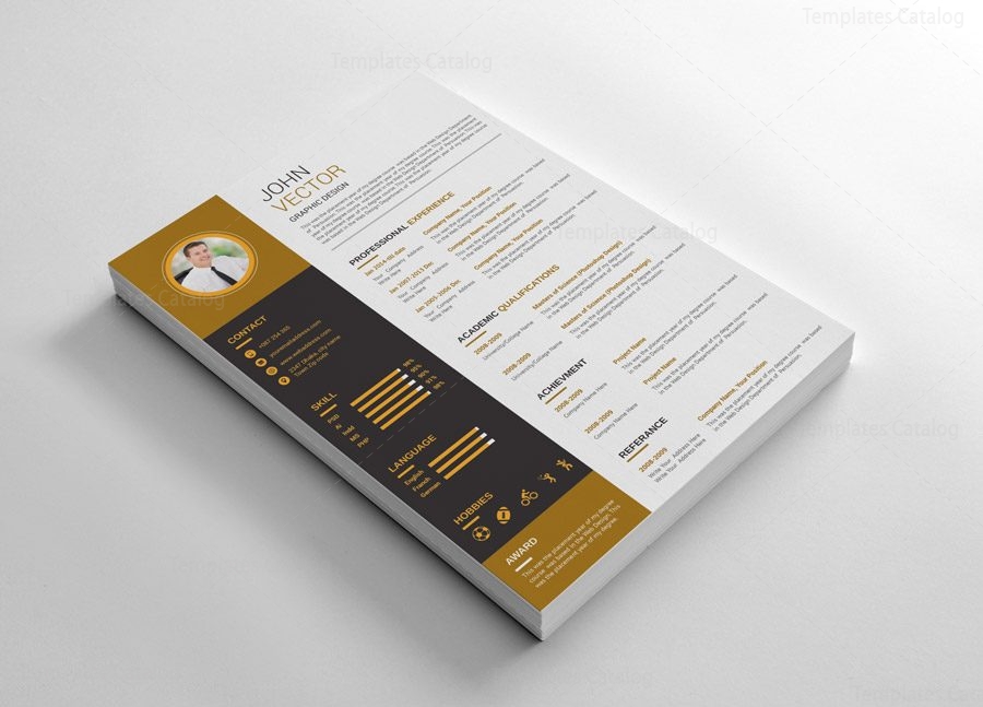 Paper CV Resume Gold Design Experts Stationery etna.com.pe